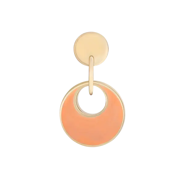 OUF! Moon Disk Dangle Stud Earring - Peach