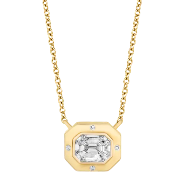 OUF! Heavy Bezel Diamond Necklace - One-color