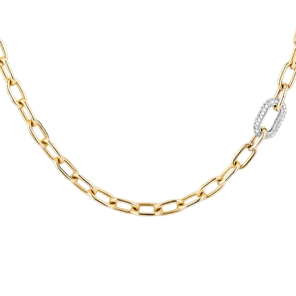 OUF! Single Diamond Link Chain Necklace - One-color