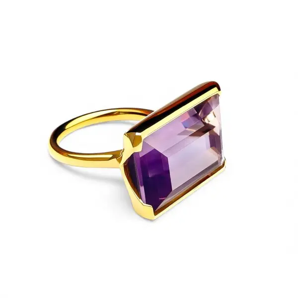 OUF! Amethyst Cocktail Ring 14k Gold - One-color