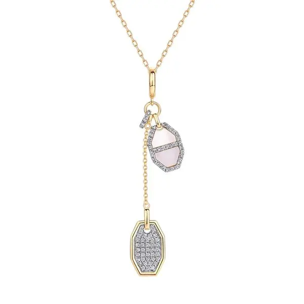 OUF! Mother-of-pearl And Diamond Duo Dog Tag Pendant - One-color