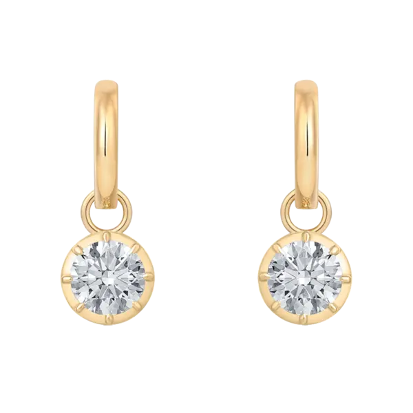 OUF! Diamond Dangle Drop Huggie Earrings - One-color