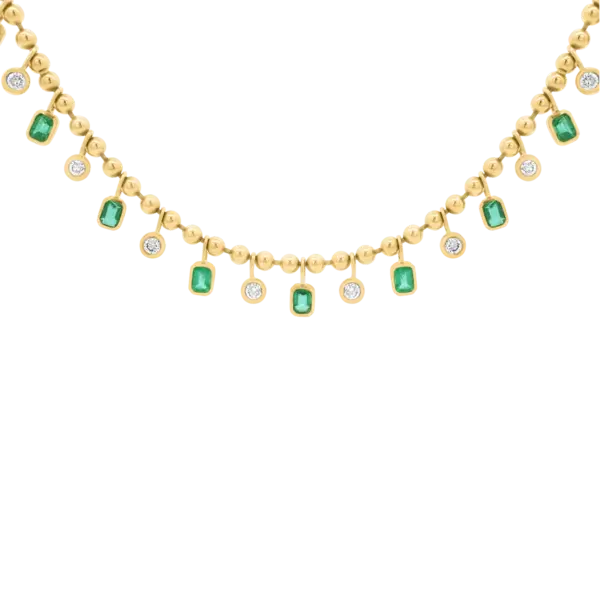 OUF! Emerald And Diamond Drops Necklace - One-color