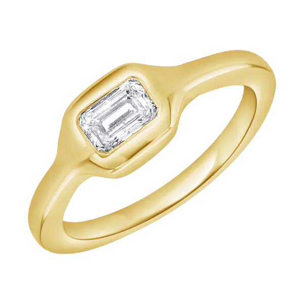OUF! Diamond Emerald-cut Signet Ring - One-color