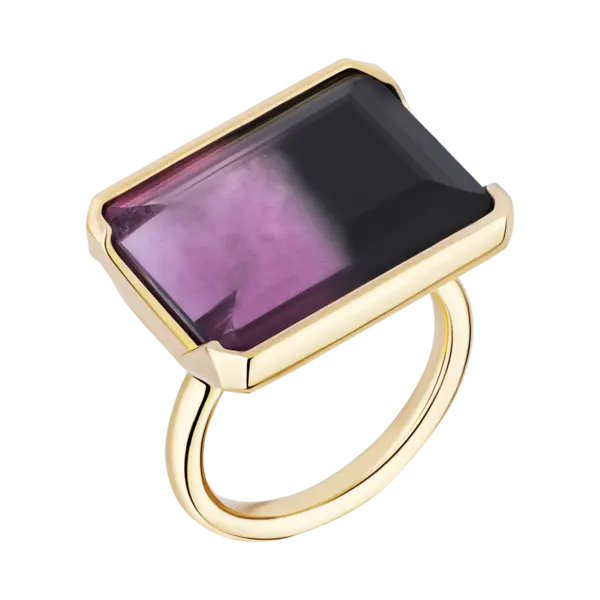 OUF! Ring Pop With Bicolor Pink-black Tourmaline - One-color