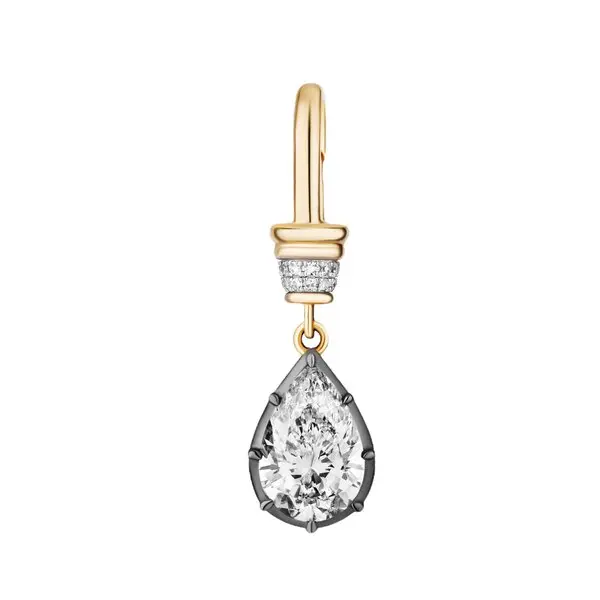 OUF! Diamond Teardrop Clip Pendant Charm - One-color