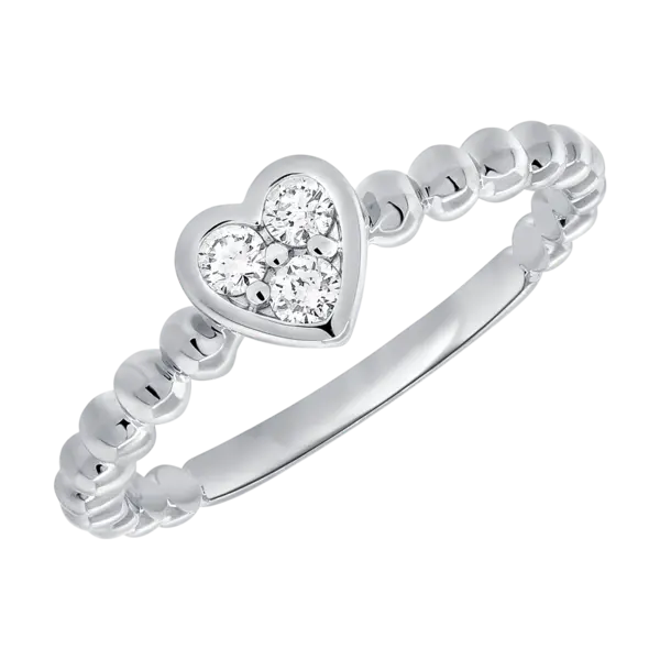 OUF! Diamond Bezel Heart Bubble Ring - One-color