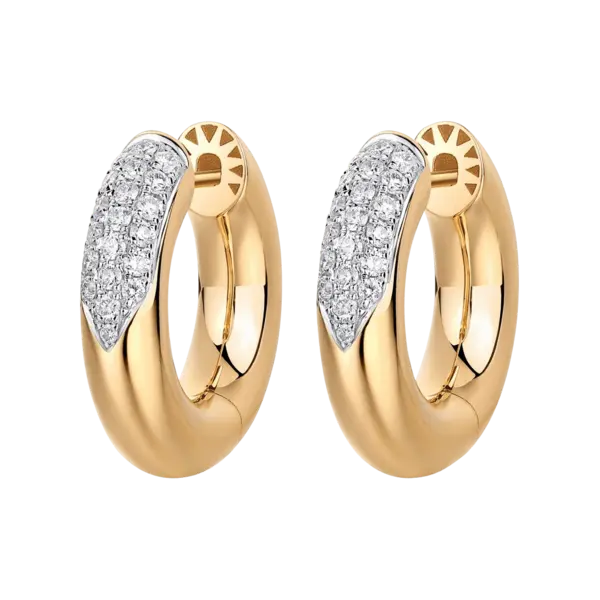 OUF! Diamond Puffer Hoop Earrings - One-color