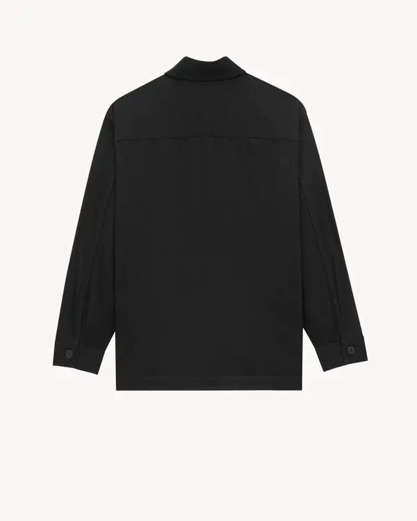 Saint Laurent Cassandre Overshirt In Cotton Linen Gabardine