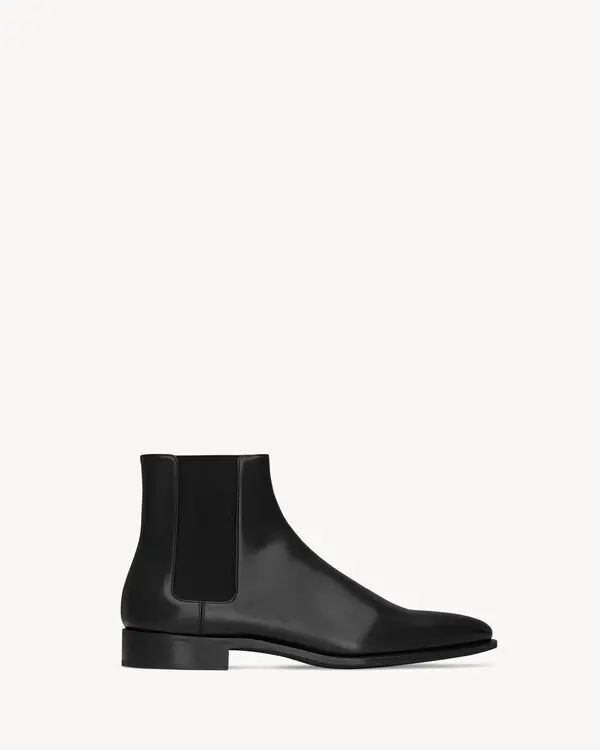Saint Laurent Adrien Chelsea Boots In Box Leather - Black
