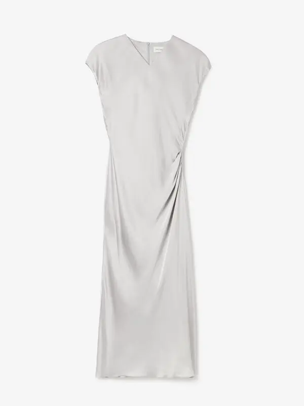 HOUSE OF DAGMAR Fluid V-neck Midi Dress - Silver