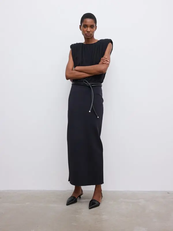 HOUSE OF DAGMAR Stretch Jersey Ankle-length Skirt - Black