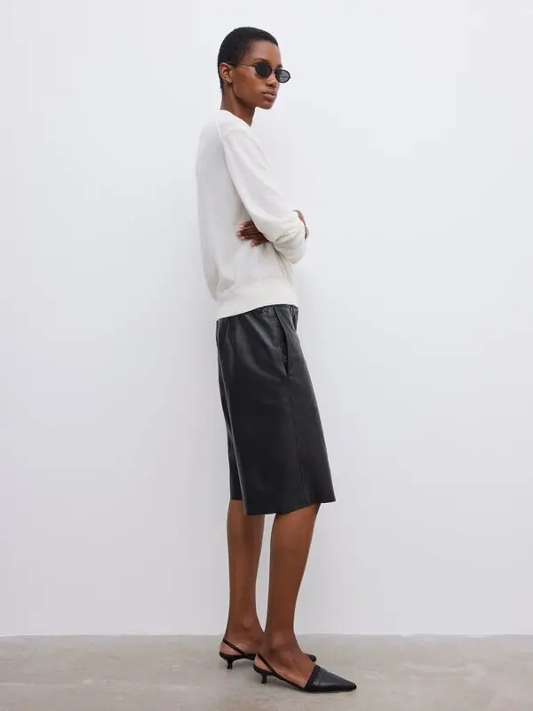 HOUSE OF DAGMAR Lambskin Nappa Leather Shorts