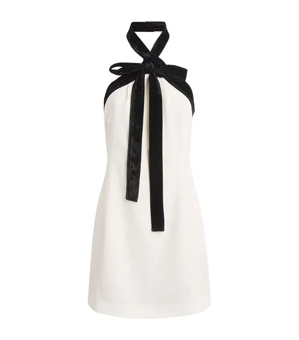 Simkhai Jolie Mini Dress With Velvet Trim - Ivory