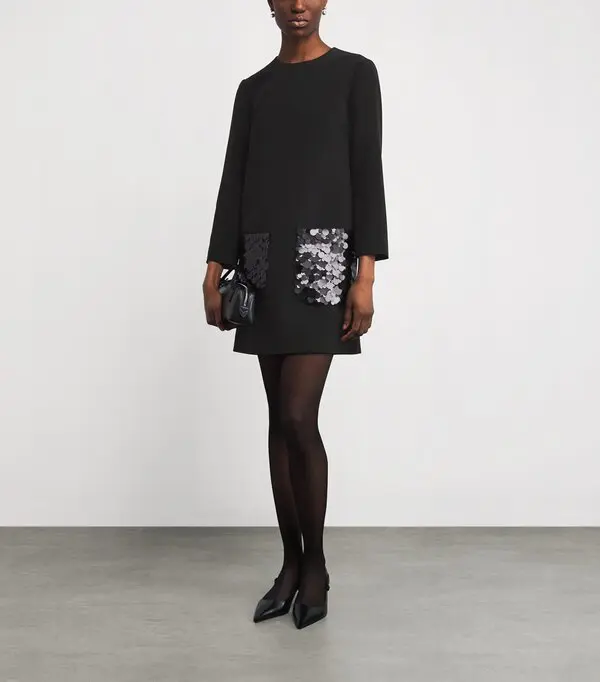 JOSEPH Satin A-line Mini Dress - Black