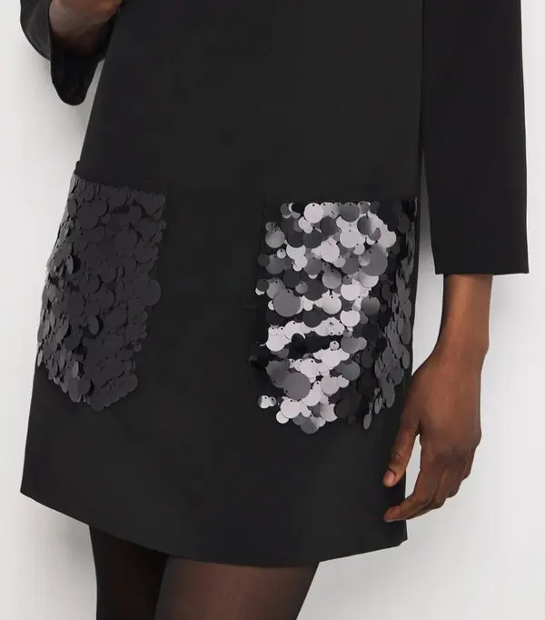 JOSEPH Satin A-line Mini Dress - Black