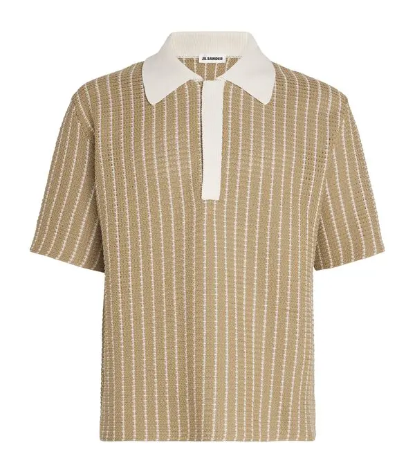 JIL SANDER Knitted Polo Shirt - Beige