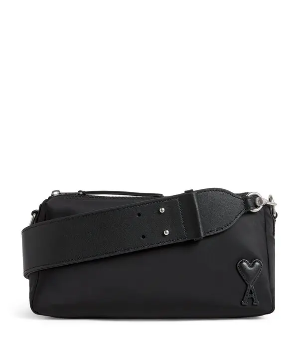 Ami Canvas Marcel Messenger Bag - Black