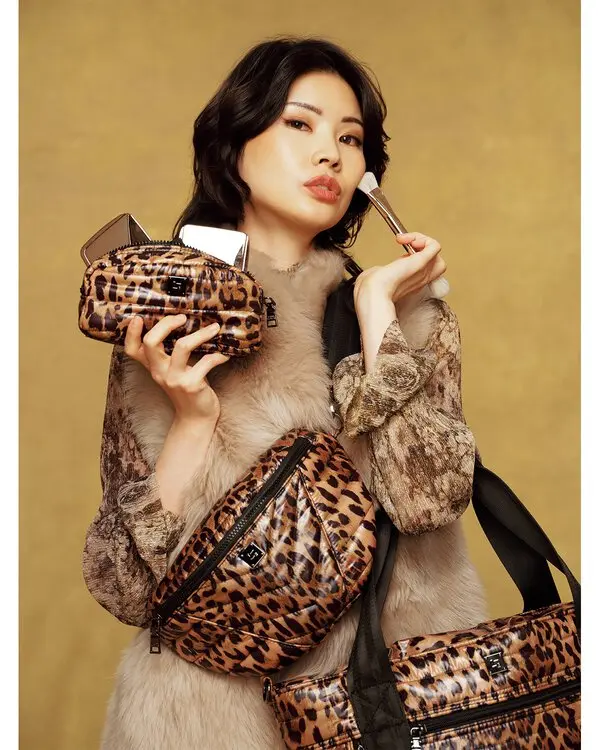 THINK ROYLN Quilted Print Cosmetic Pouch