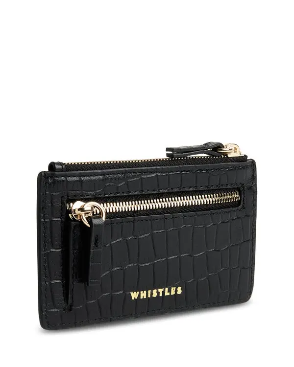Whistles Croc Embossed Leather Card Holder