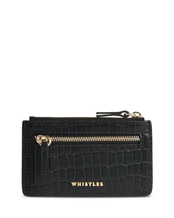 Whistles Croc Embossed Leather Card Holder