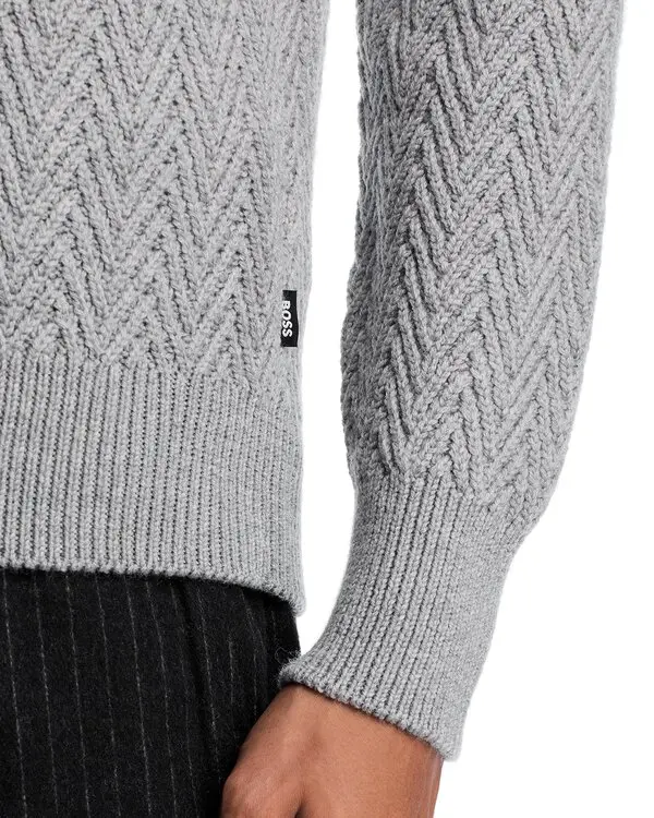 BOSS Hitalo Textured Crewneck Sweater