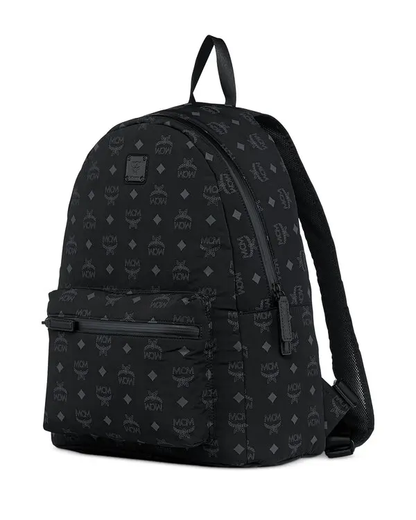 Mcm Stark Packable Backpack In Monogram Nylon - Black