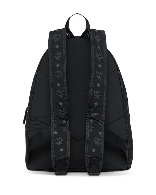Mcm Stark Packable Backpack In Monogram Nylon - Black