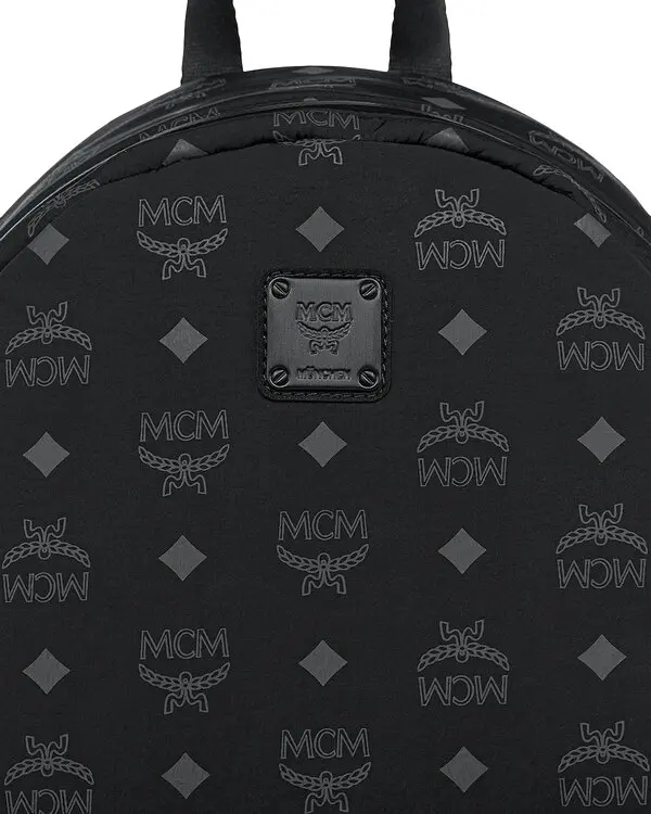Mcm Stark Packable Backpack In Monogram Nylon - Black