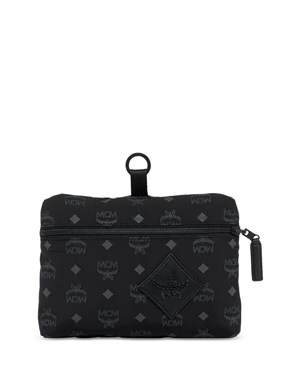 Mcm Stark Packable Backpack In Monogram Nylon - Black