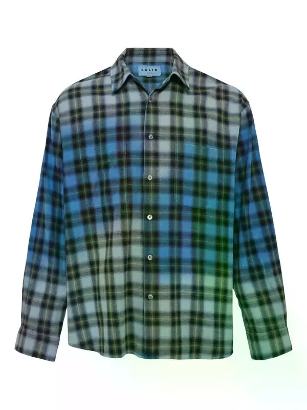 SOLID HOMME Bleached Checked Shirt