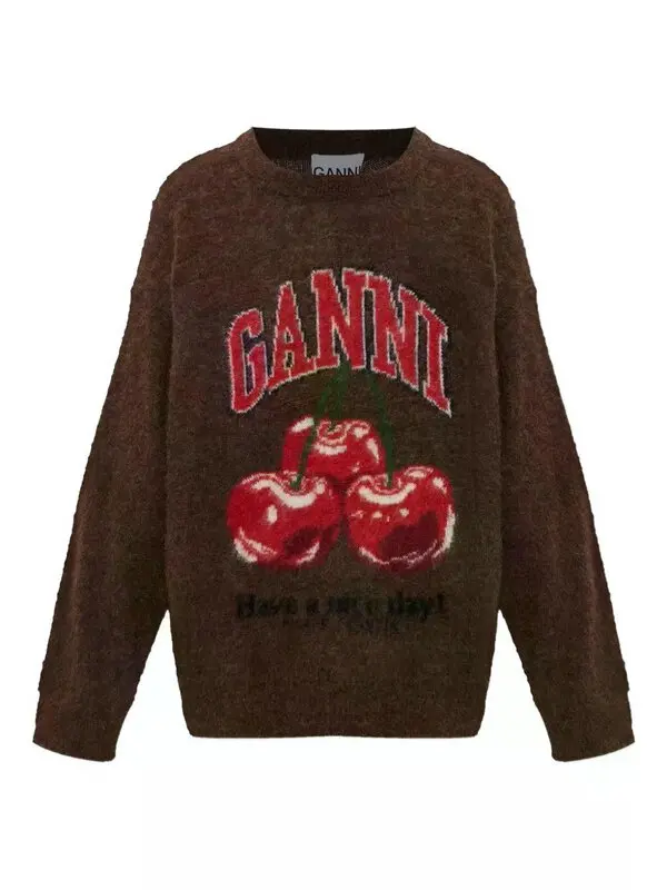 GANNI Graphic Sweater - Brown