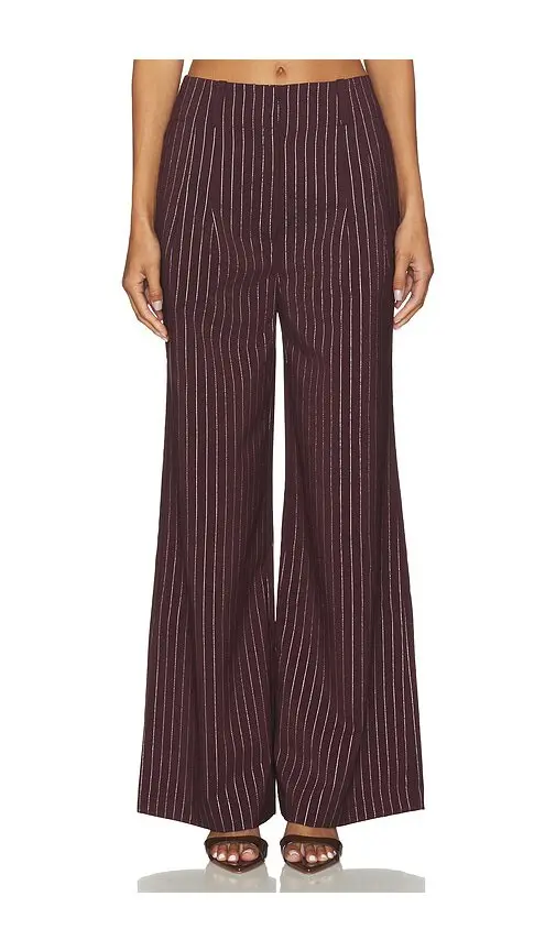 SIMONMILLER Bloo Pinstripe Pant - Bordeaux Metallic Pinstripe