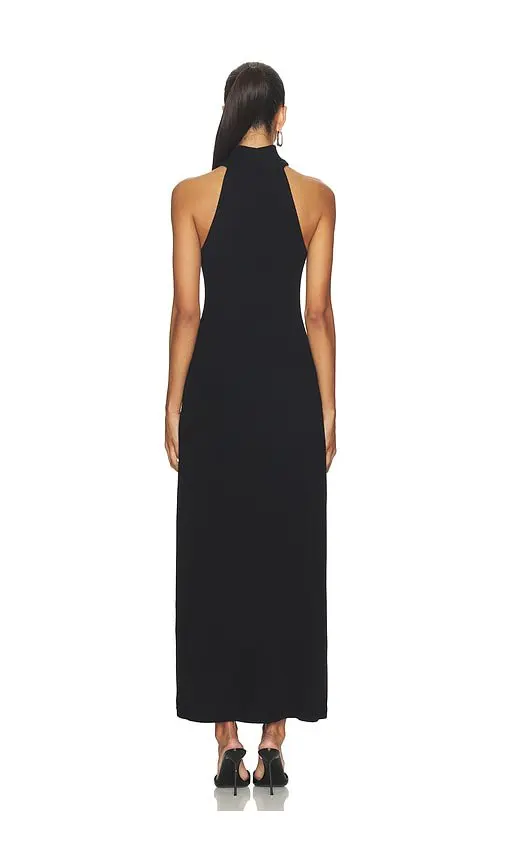 Enza Costa Knit Halter Turtleneck Fluid Dress - Black - 8% Off |  Editorialist