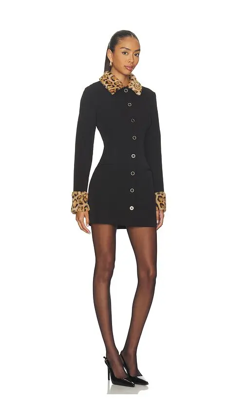 MORE TO COME Martti Mini Dress With Faux Fur Trim