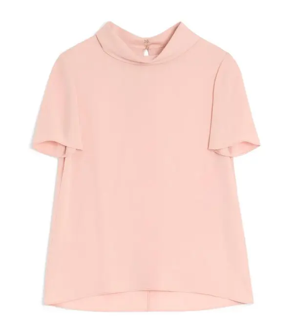 Valentino Garavani Silk Layered Collar T-shirt