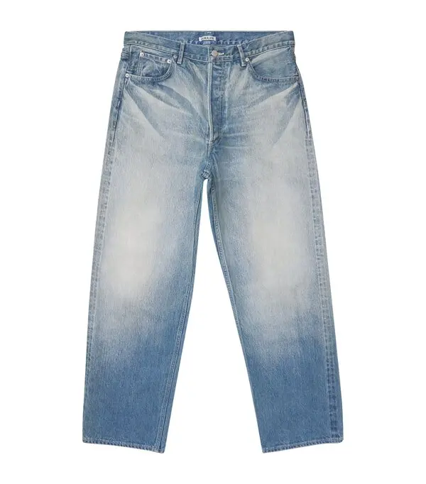 Auralee Faded Selvedge Wide-leg Jeans
