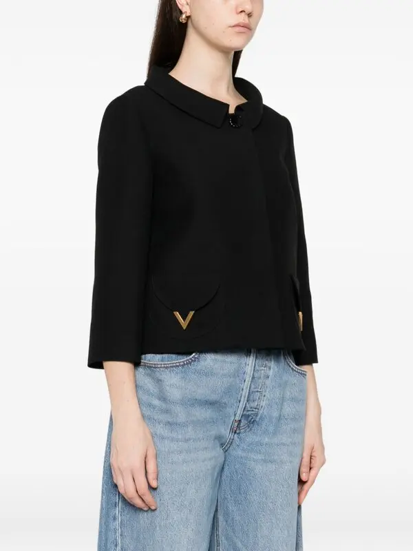 Valentino Garavani Vlogo Signature Wool And Silk Jacket - Black