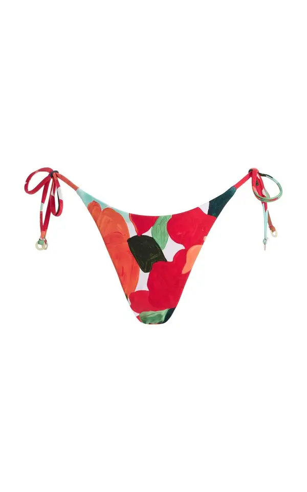 ZULU & ZEPHYR Floral Retro Tie Bikini Brief - Red