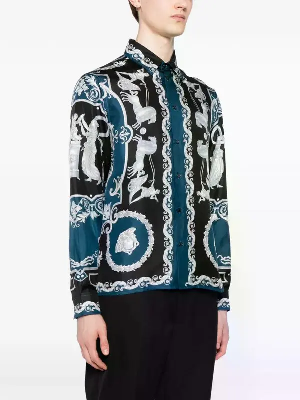 Versace Hall Of Hero Printed Shirt - Black