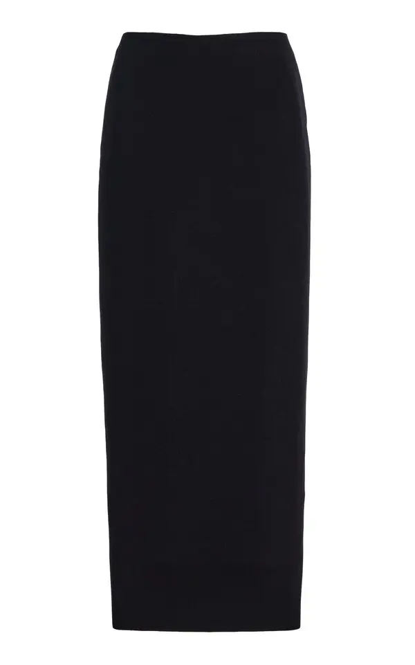 HIGH SPORT Cassidy Wool Midi Skirt - Black