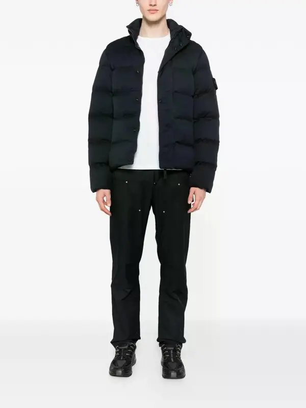 Stone Island 4100100 Twill Wool-tc_ Ghost Padded Jacket - Blue