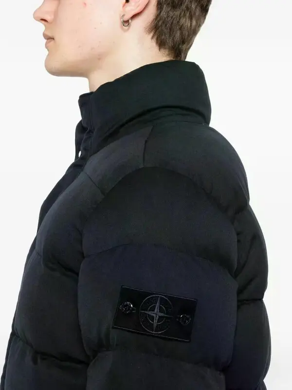 Stone Island 4100100 Twill Wool-tc_ Ghost Padded Jacket - Blue