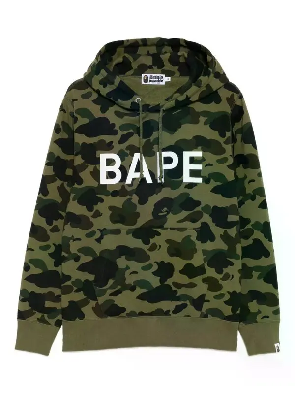 A BATHING APE Camo-print Cotton Hoodie - Green