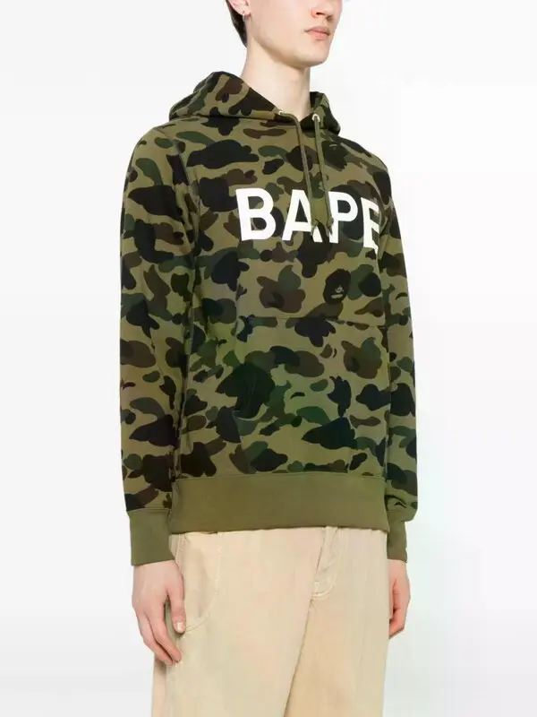 A BATHING APE Camo-print Cotton Hoodie - Green