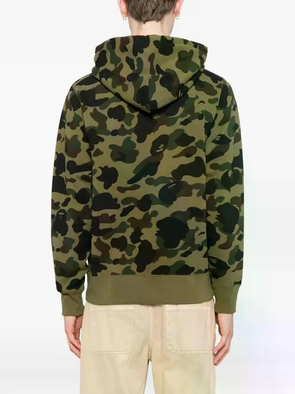 A BATHING APE Camo-print Cotton Hoodie - Green