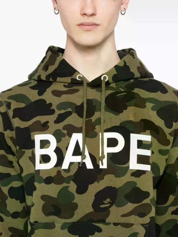 A BATHING APE Camo-print Cotton Hoodie - Green