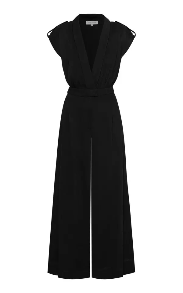 ANDRES OTALORA Amara V-neck Jumpsuit - Black