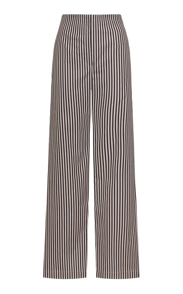 ANDRES OTALORA Zuri Wide-leg Striped Stretch-cotton Pants - Stripe