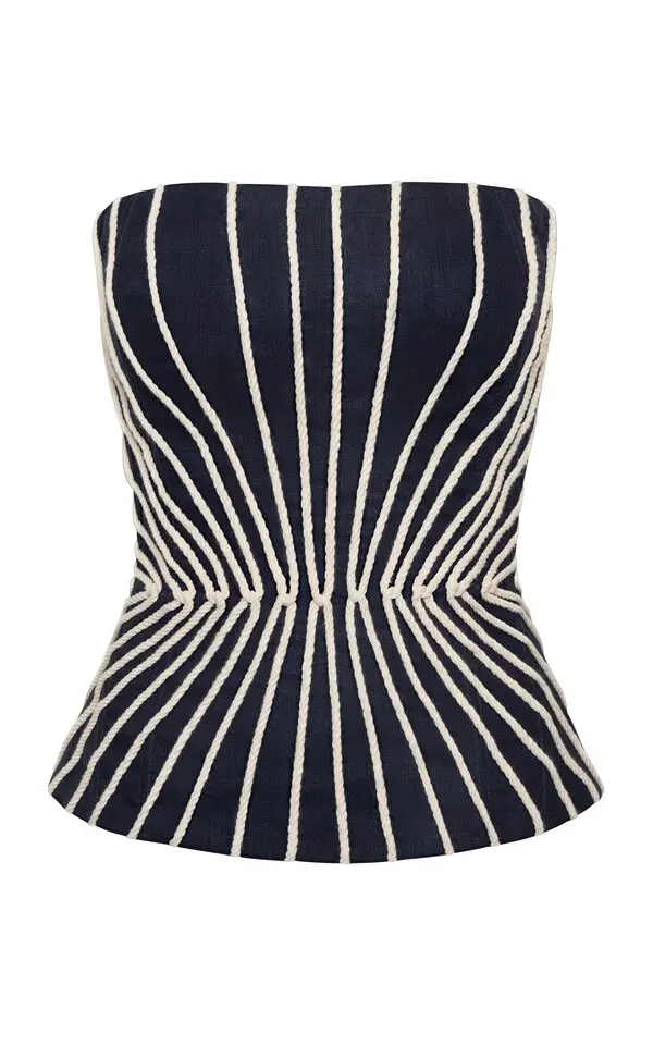ANDRES OTALORA Silencio Del Sol Embroidered Linen Top